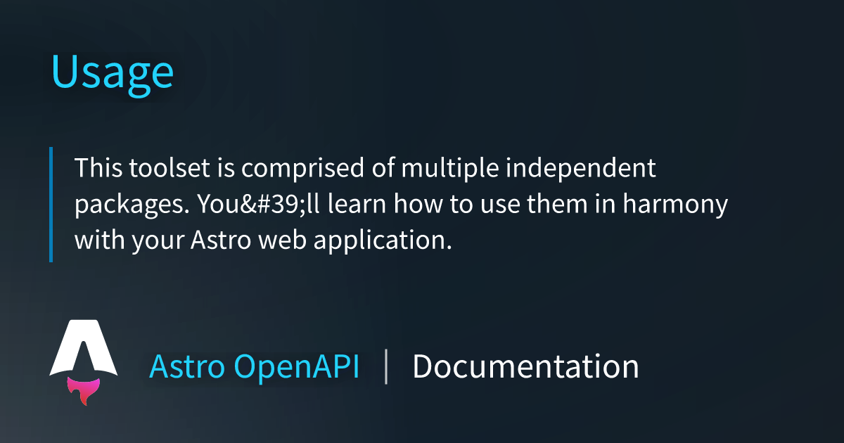 🧠Usage Astro Openapi Documentation